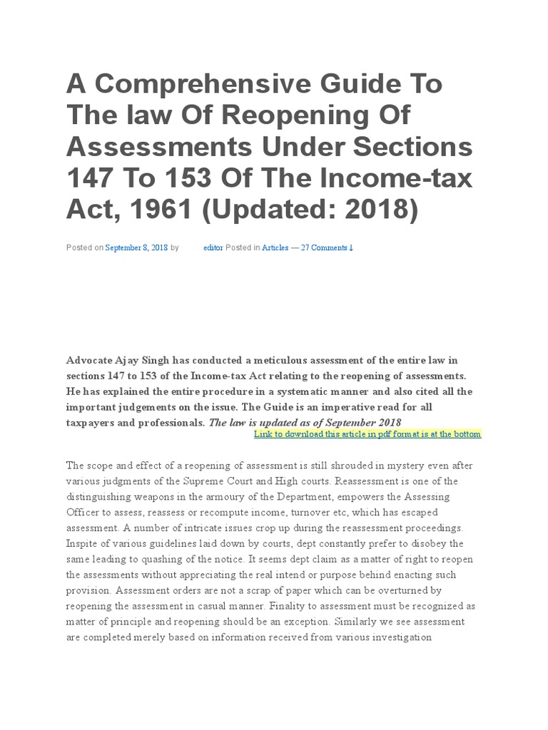 Reopening of Case | PDF | Supreme Court Of India | Taxes