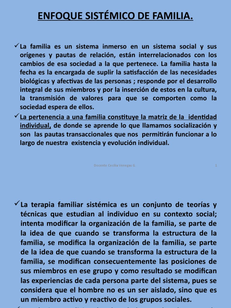 ENFOQUE SISTÉMICO DE FAMILIA