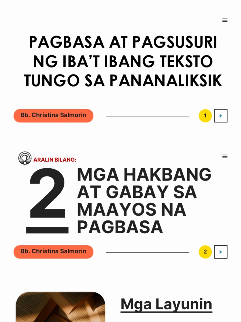 Lesson2 Hakbang at Gabay Sa Pagbasa | PDF