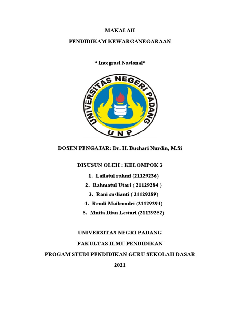 Integrasi Nasional Klmpok 7 | PDF