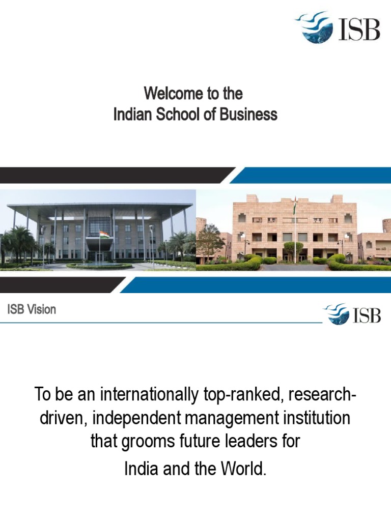 ISB's Vision, Mission and Global Rankings | PDF | Business | Economies