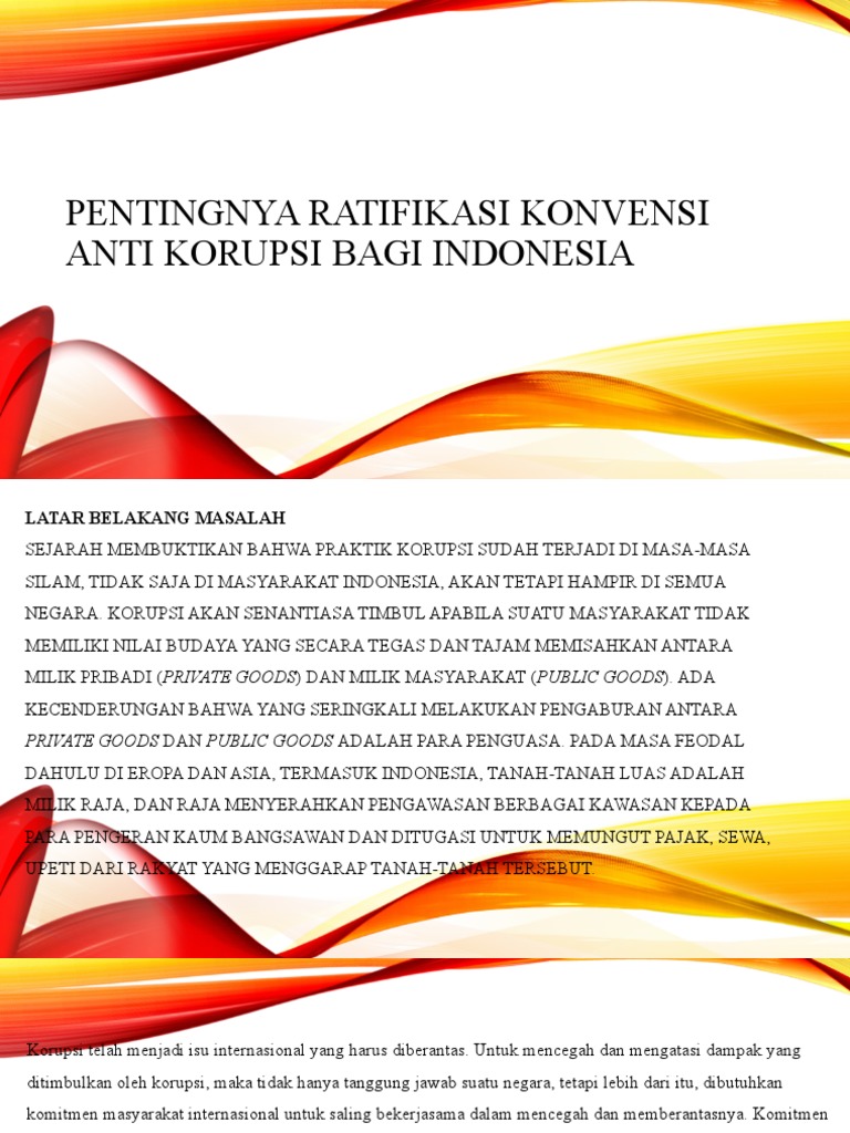 Pentingnya Ratifikasi Konvensi Anti Korupsi Bagi Indonesia | PDF
