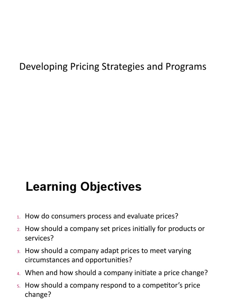 Developing Pricing Strategies and Programs | PDF | Pricing | Demand