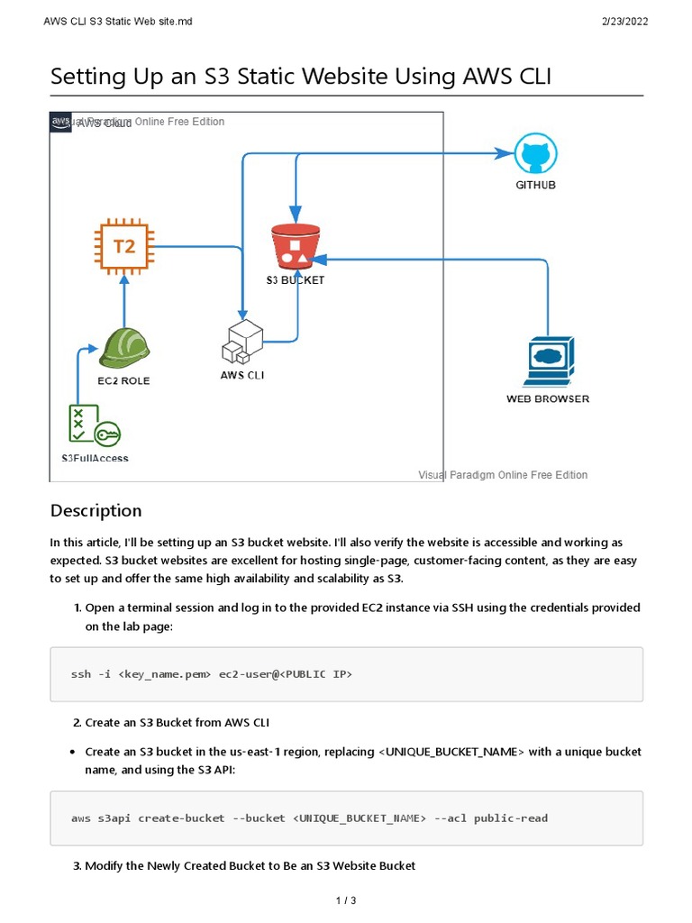 Setup S3 Website AWS CLI | PDF | Computer Science | Software Development