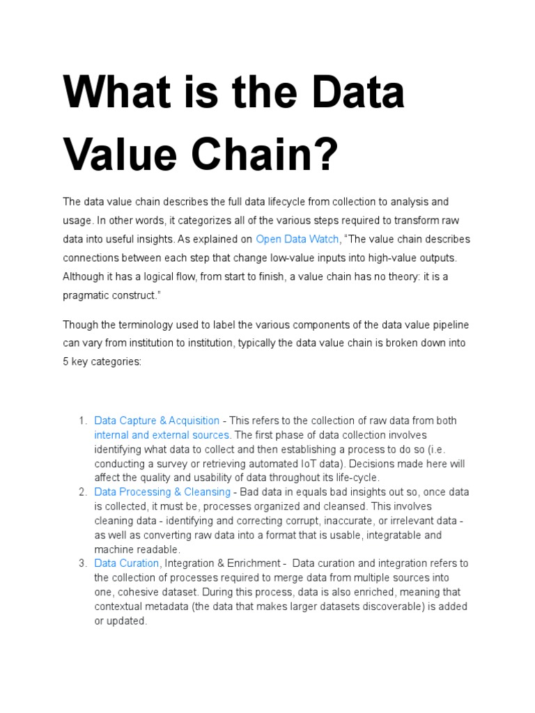 What Is The Data Value Chain | PDF