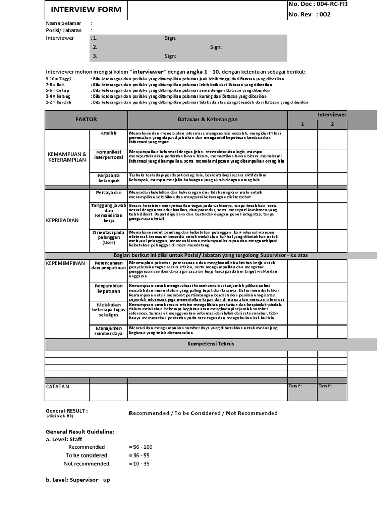 Form Interview | PDF