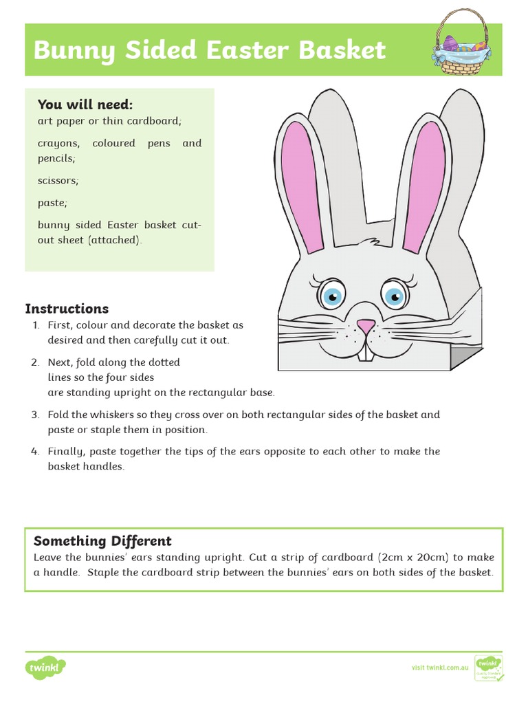 Bunny Sided Easter Basket: You Will Need | PDF