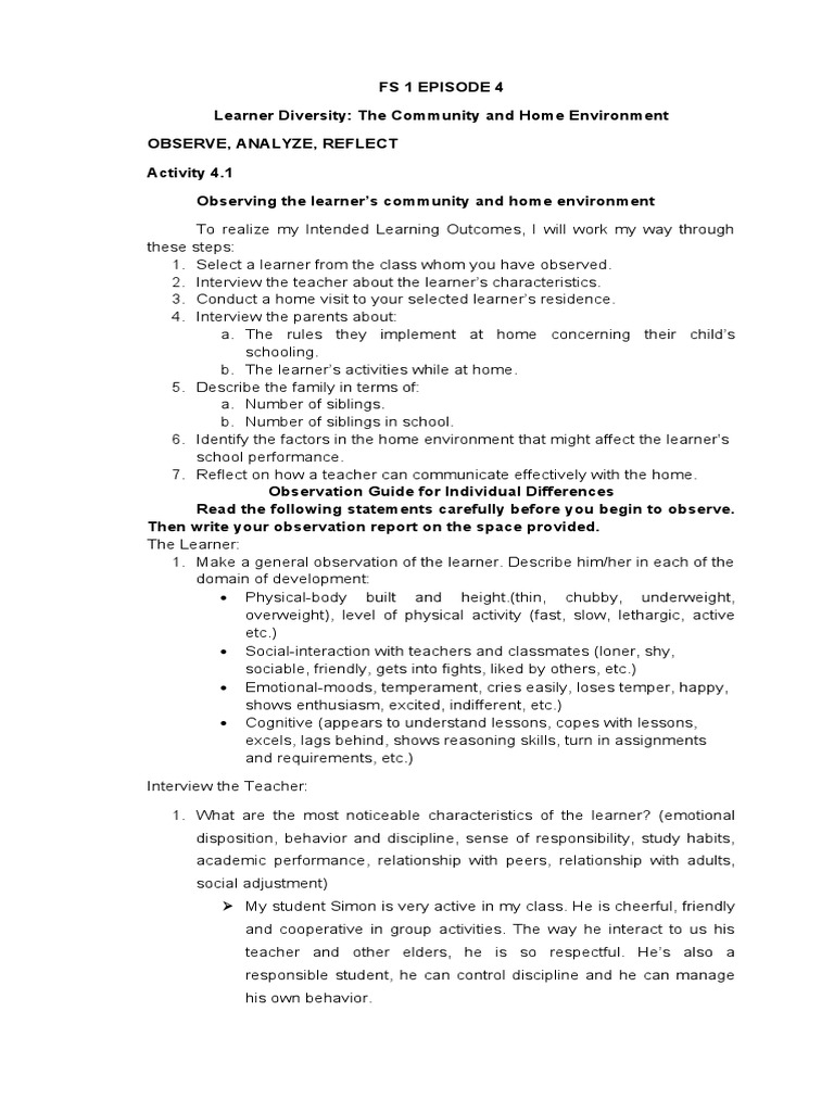 FS 1 Episode 4 | PDF | Learning | Teachers