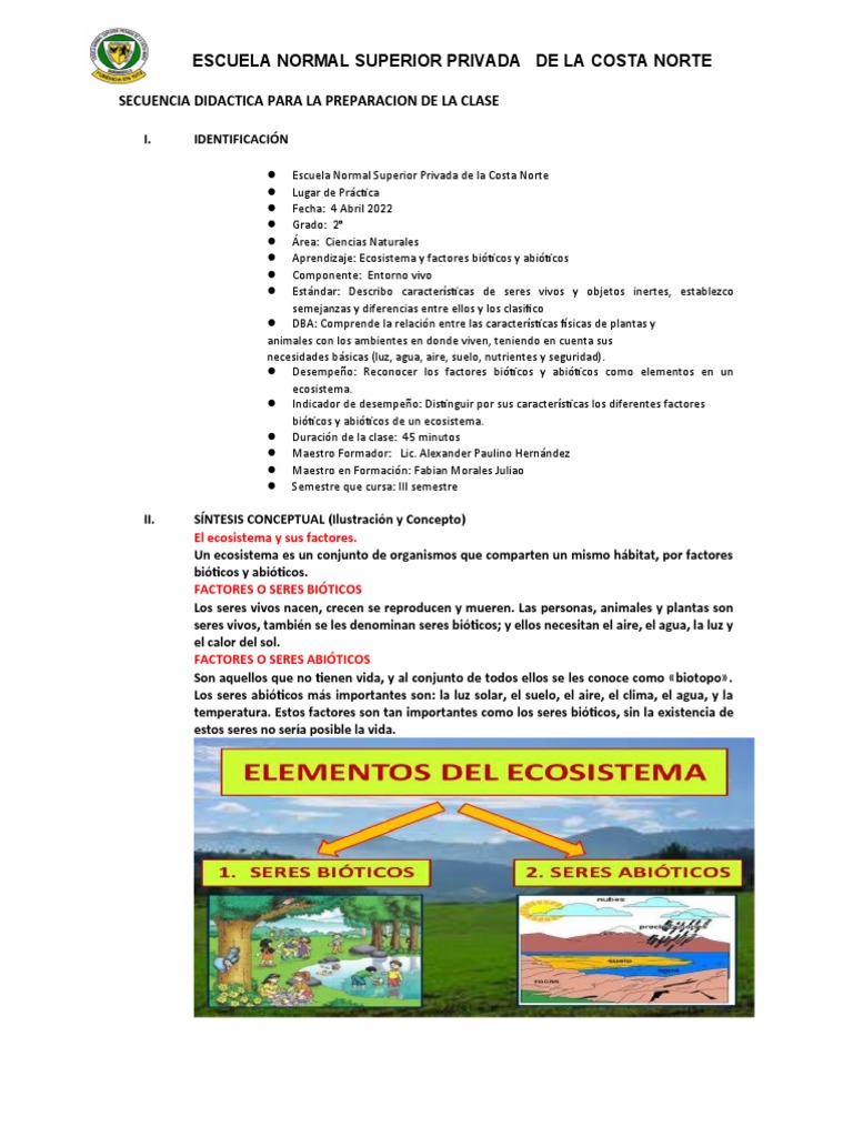Secuencia Didactica | PDF | Ecosistema | Entorno natural