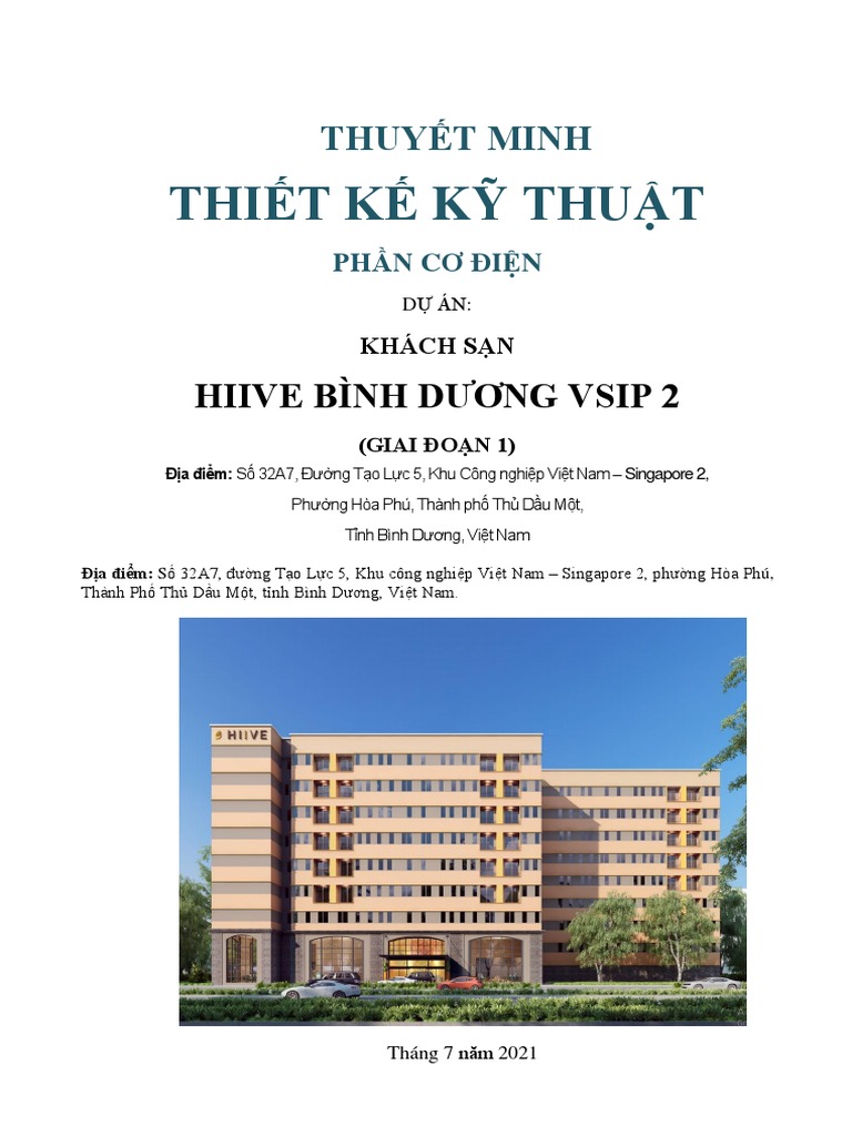 HIIVE Binh Duong VSIP 2 - Thuyet Minh TKKT - Rev00 | PDF