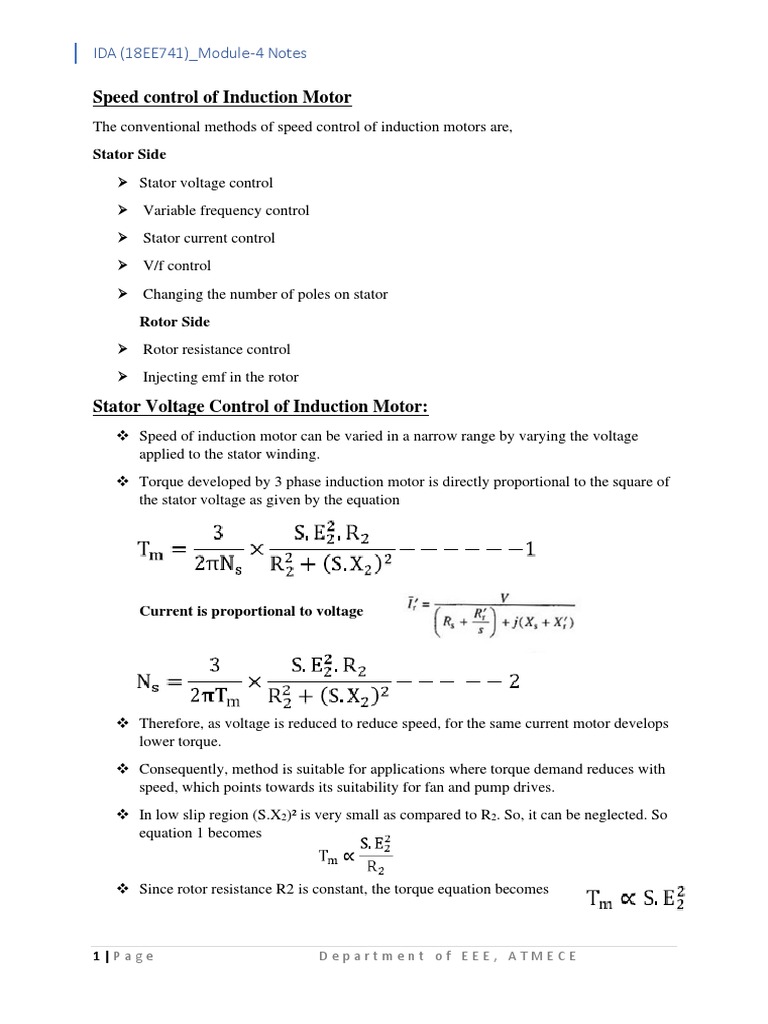Module-4 Notes - Induction Machines | PDF | Electric Motor | Power Inverter