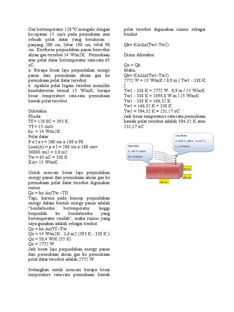 Gas Bertemperatur 120 OC Mengalir Dengan Kecepatan 15 CM | PDF