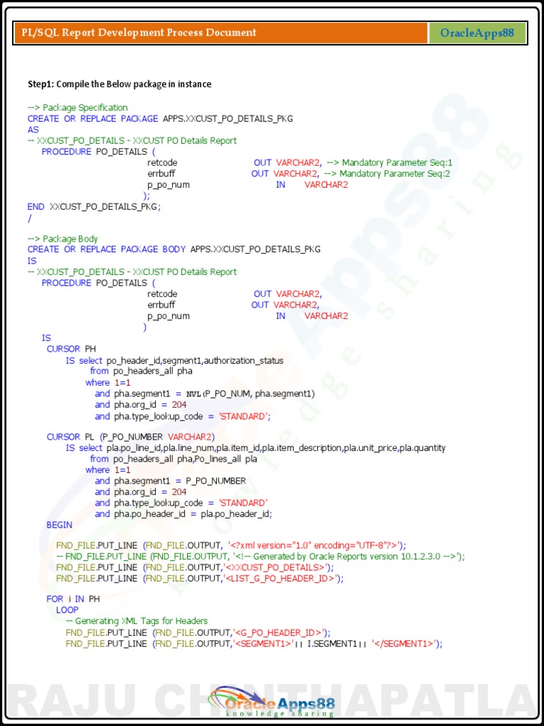 09 Report Oracle Pl Sql Report Development Process Document Pdf Parameter Computer