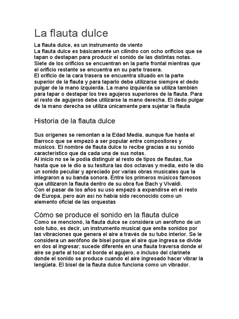 La Flauta Dulce | PDF | Saxofón | Flauta