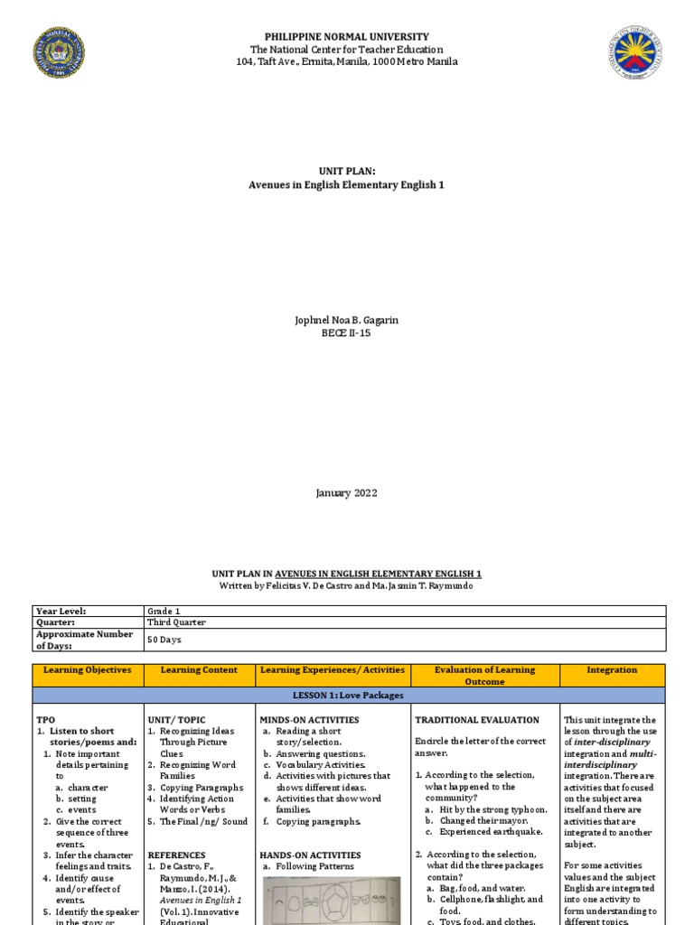 Unit Plan (English 1) | Download Free PDF | English Language | Poetry