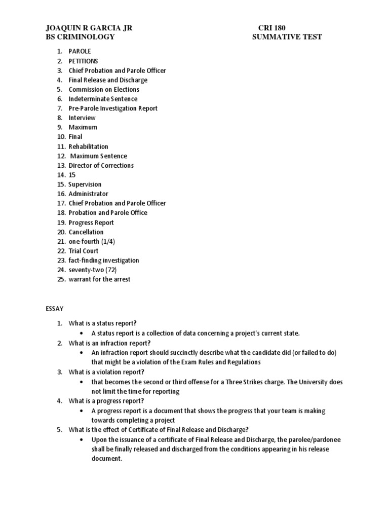 Cri 180 Summative Test | PDF