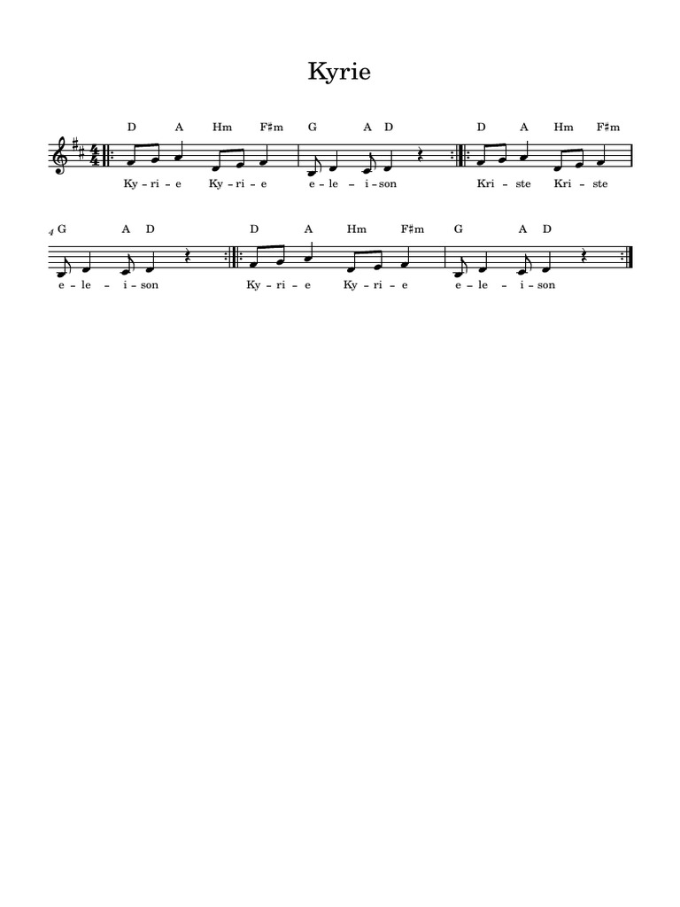 Kyrie (Taize) (D Dur) | PDF