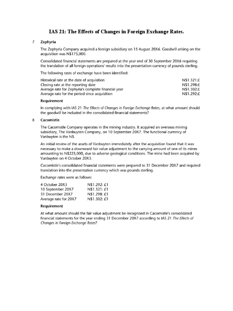IAS 21: The Effects of Changes in Foreign Exchange Rates | PDF