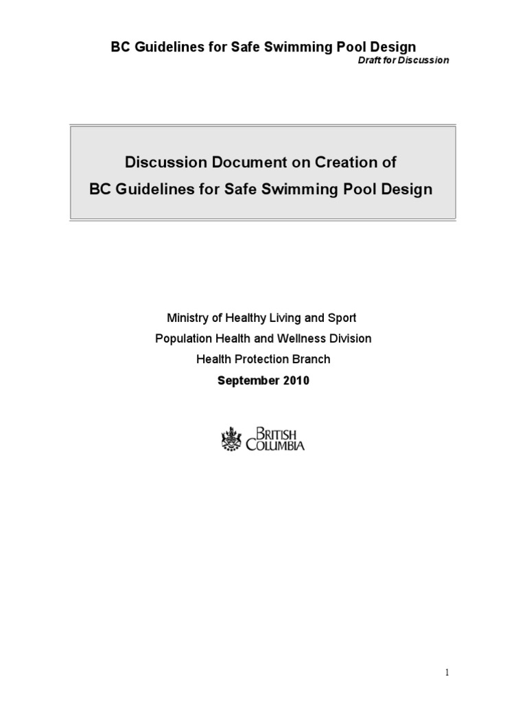 Draft BC Pool Design Guidelines September 2010 | PDF | Swimming Pool ...