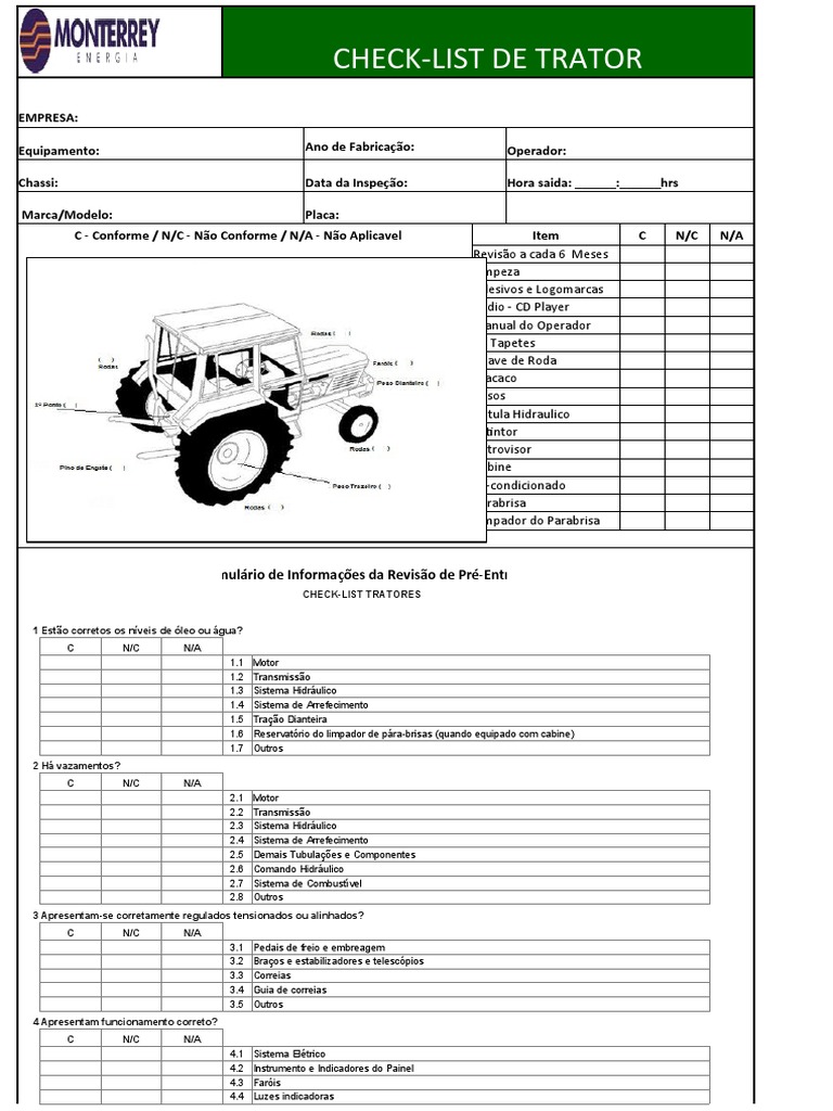 Check List Trator | PDF