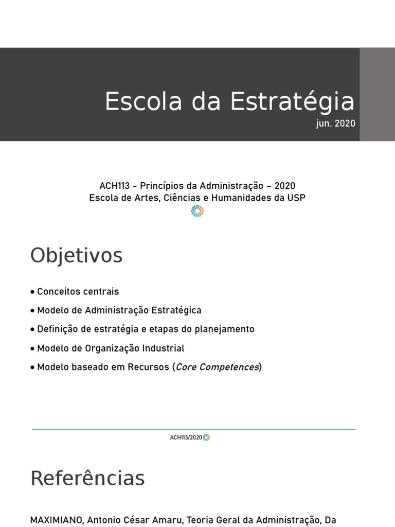 ACH1113 Slides Aula8 Estratégia | PDF