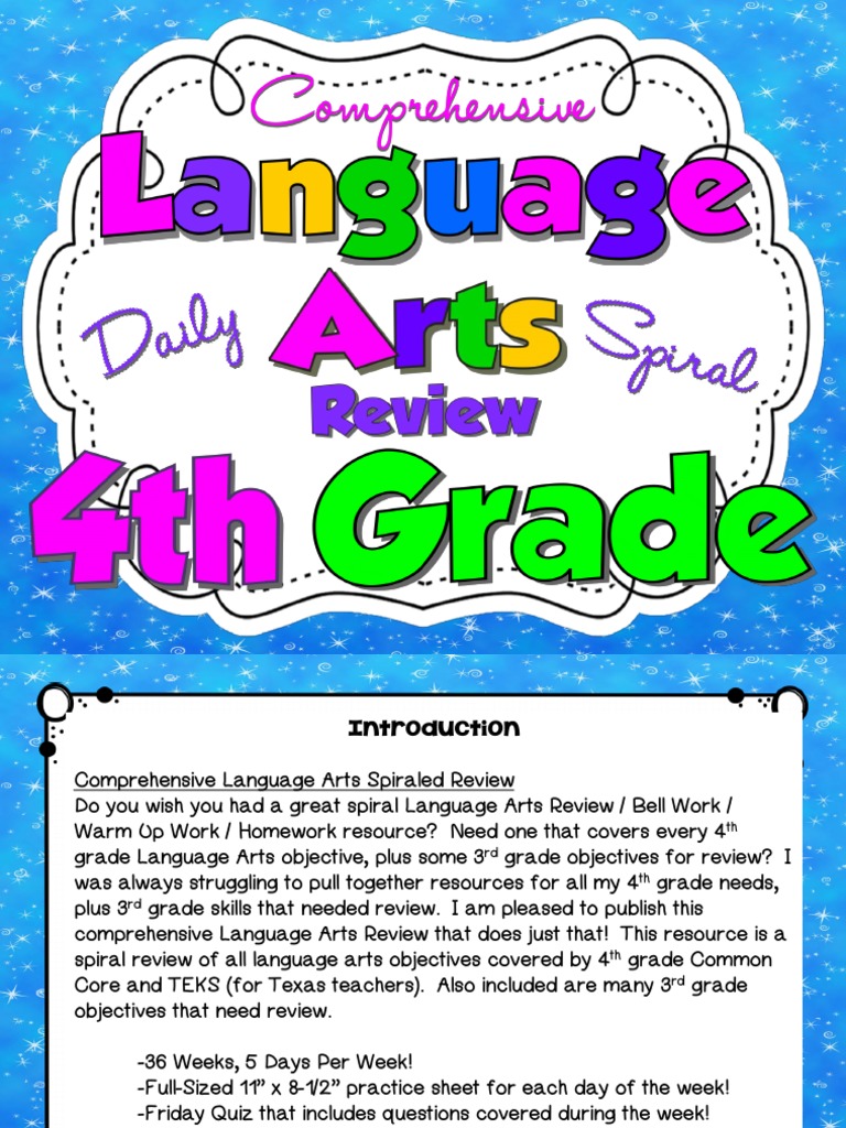Daily Language Review 4 Th Grade Pdf Adjective Linguistic Morphology 5246