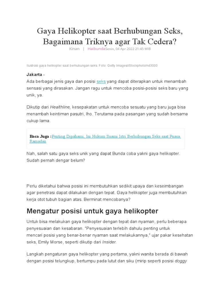 Gaya Helikopter Saat Berhubungan Seks | PDF