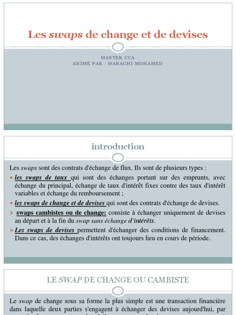 Comprendre les swaps de devises | PDF | Obligation (Finance) | Taux de ...
