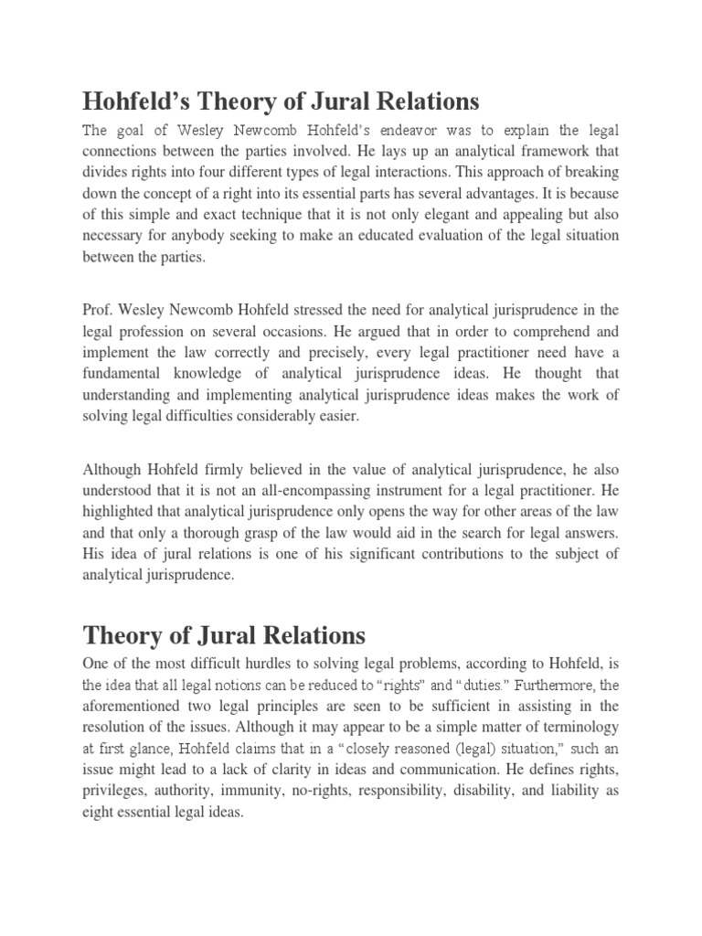 Hohfeld | PDF | Rights | Jurisprudence