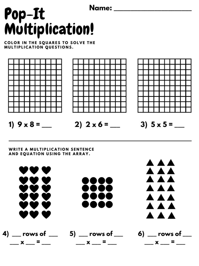Pop-It Multiplication | PDF