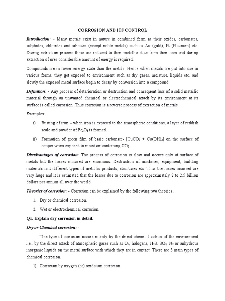 Corrosion and Its Control | PDF | Corrosion | Paint