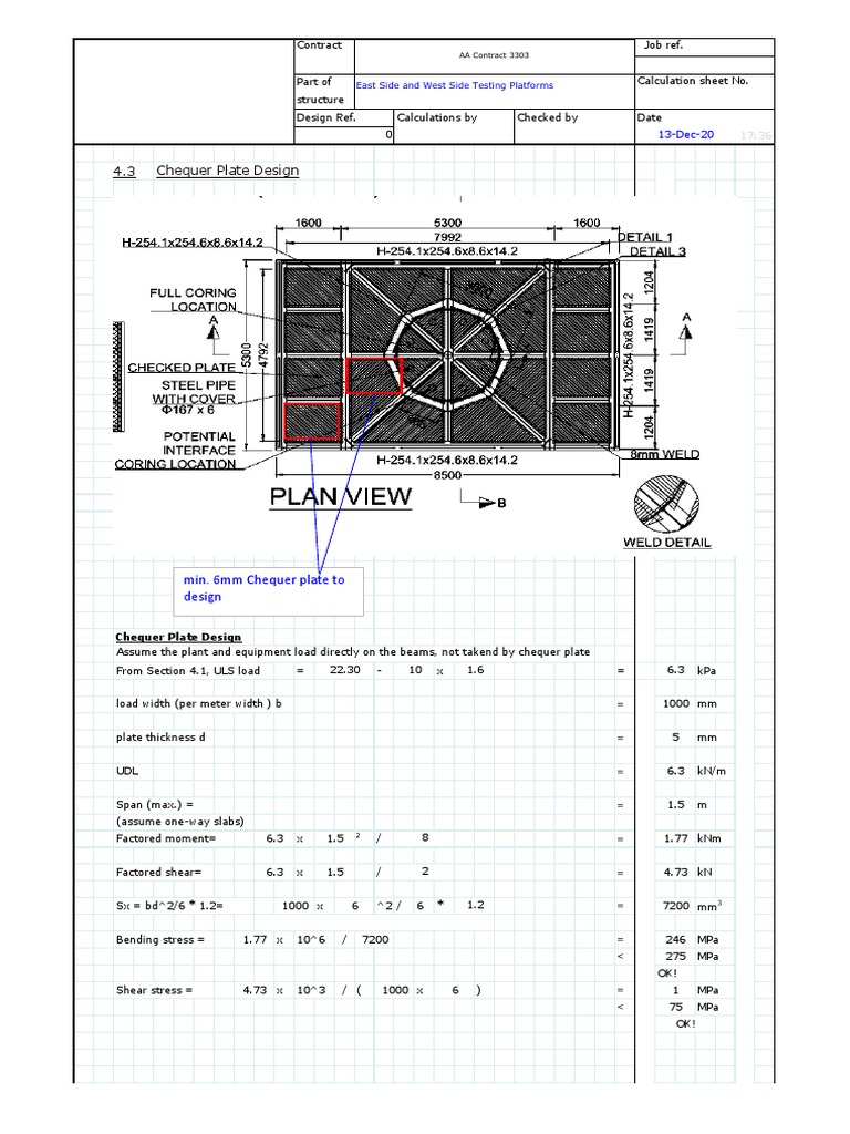 4.3 Chequer Plate Design | PDF | Bending | Mechanics