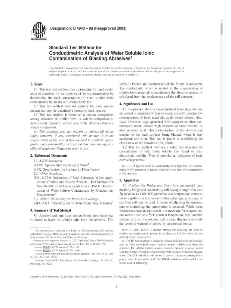 Astm D4940 | PDF