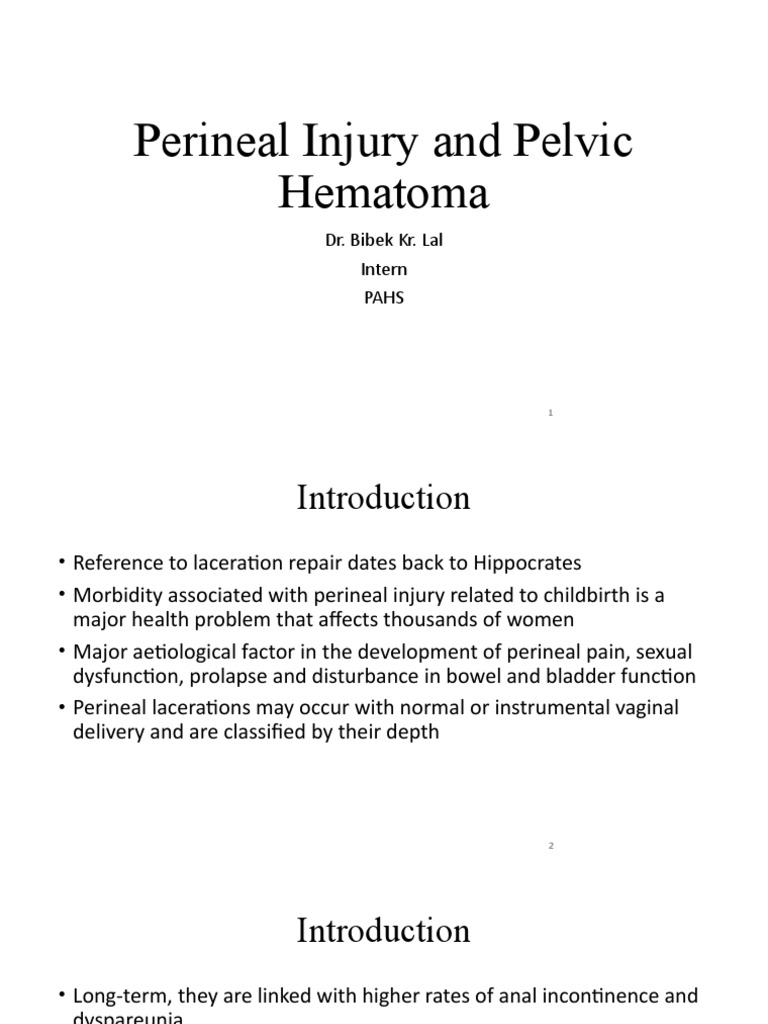 Perineal Injury and Pelvic Hematoma | PDF | Vagina | Childbirth
