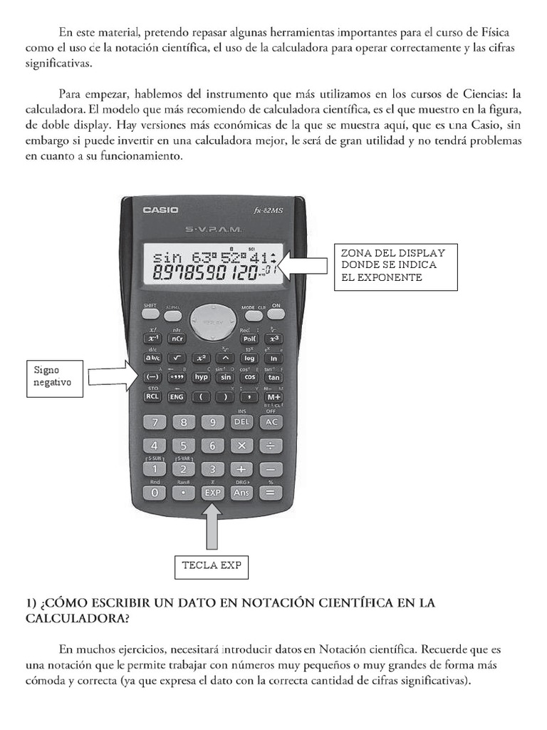 Como Trabajar Con La Calculadora Cientifica | PDF