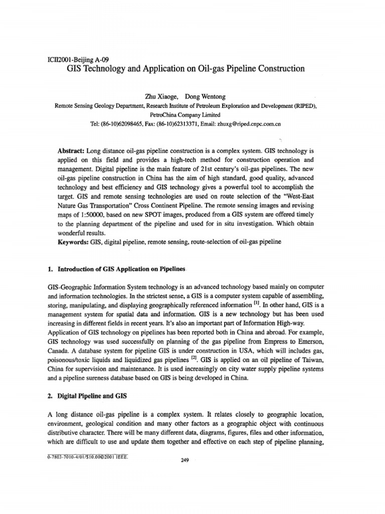 GIs Technology and Application On Oil-Gas Pipeline Construction | PDF ...