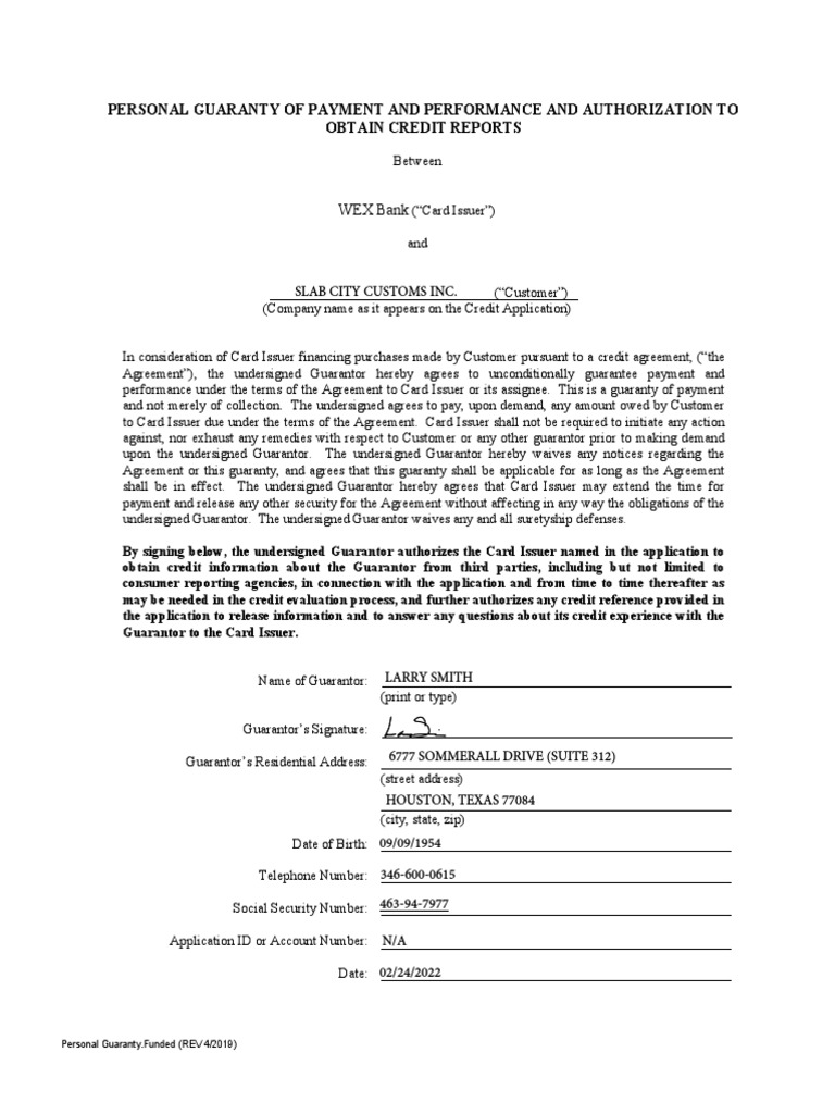 Updated Personal Guarantor Form | Download Free PDF | Surety | Guarantee