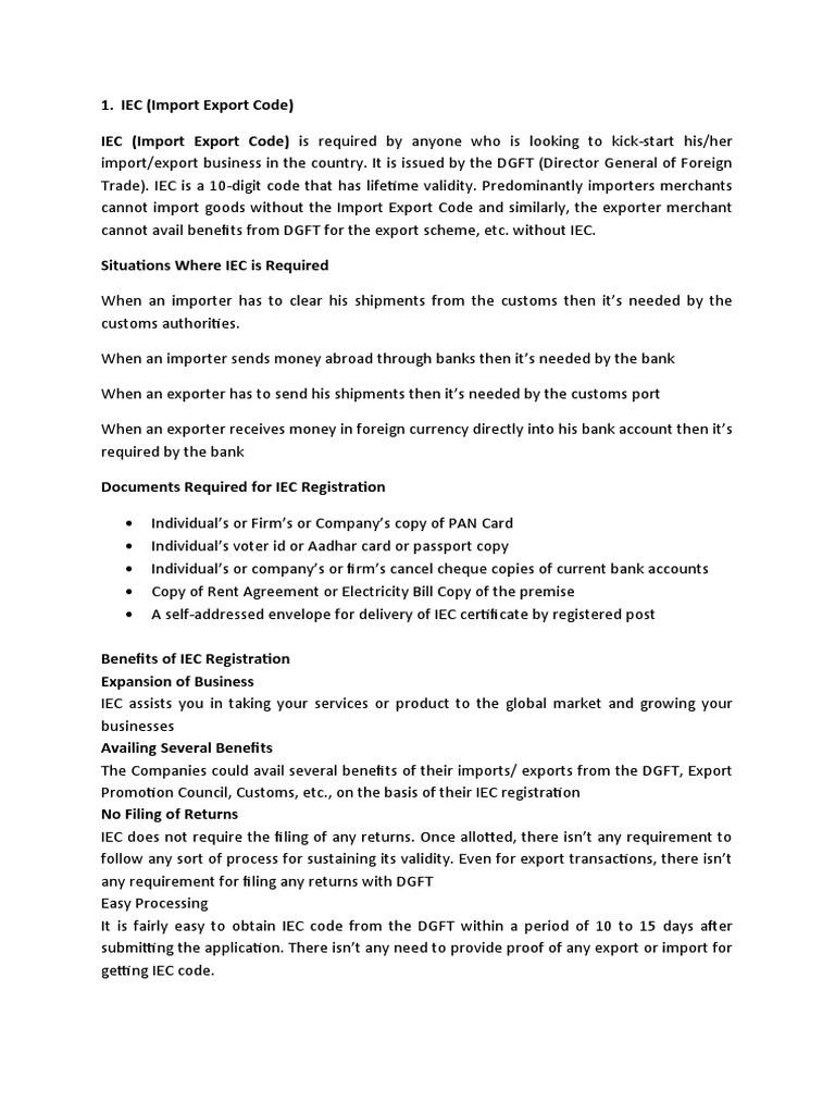 IEC & RCMC | PDF | Letter Of Credit | Trade