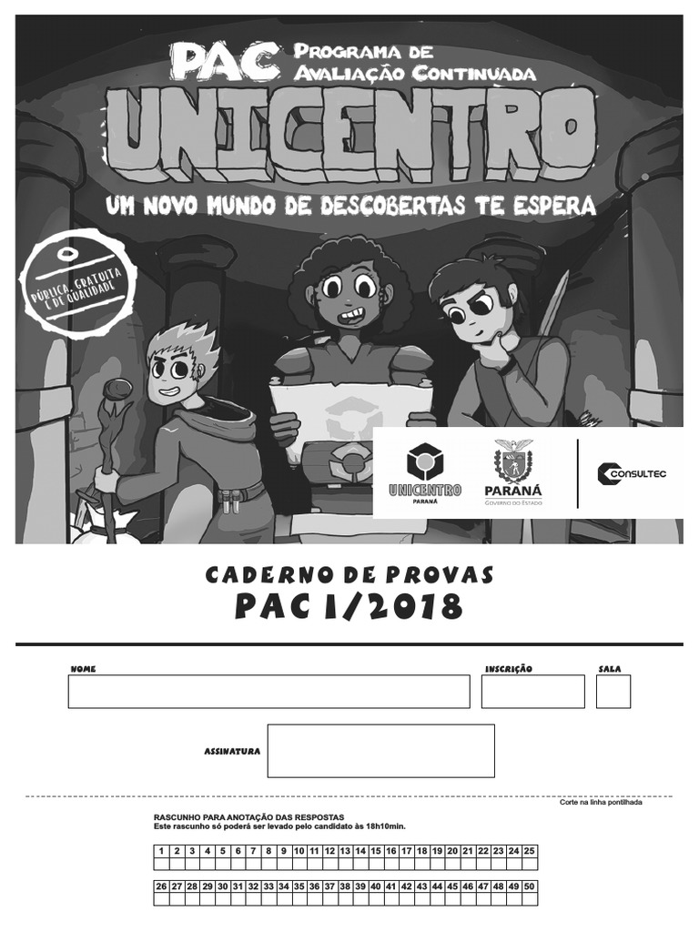 Caderno de Provas Pac I | PDF