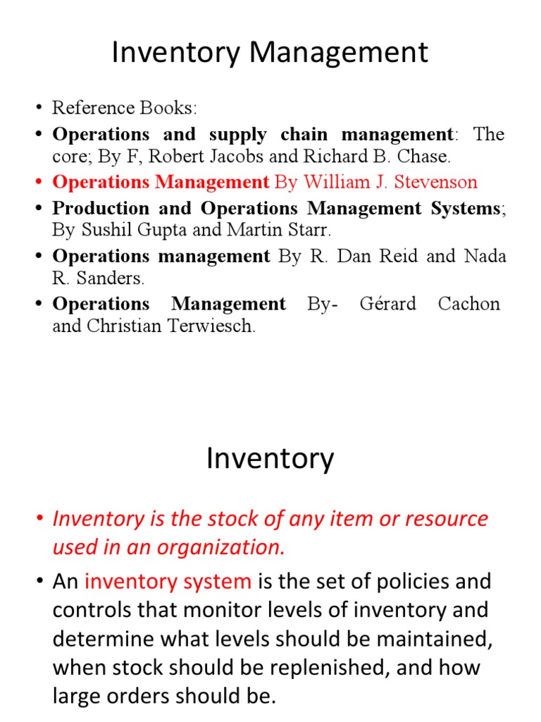Inventory Management | PDF | Inventory | Demand