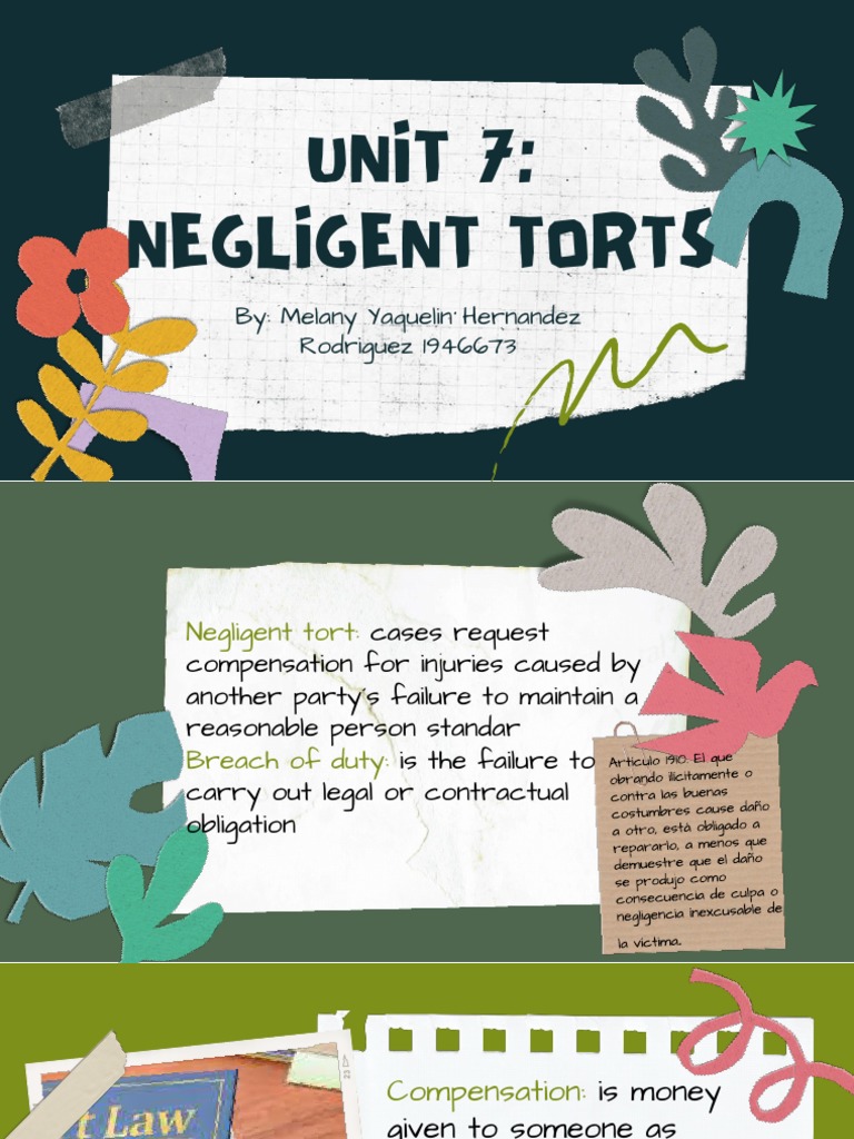 Unit 7 Negligent Torts | PDF