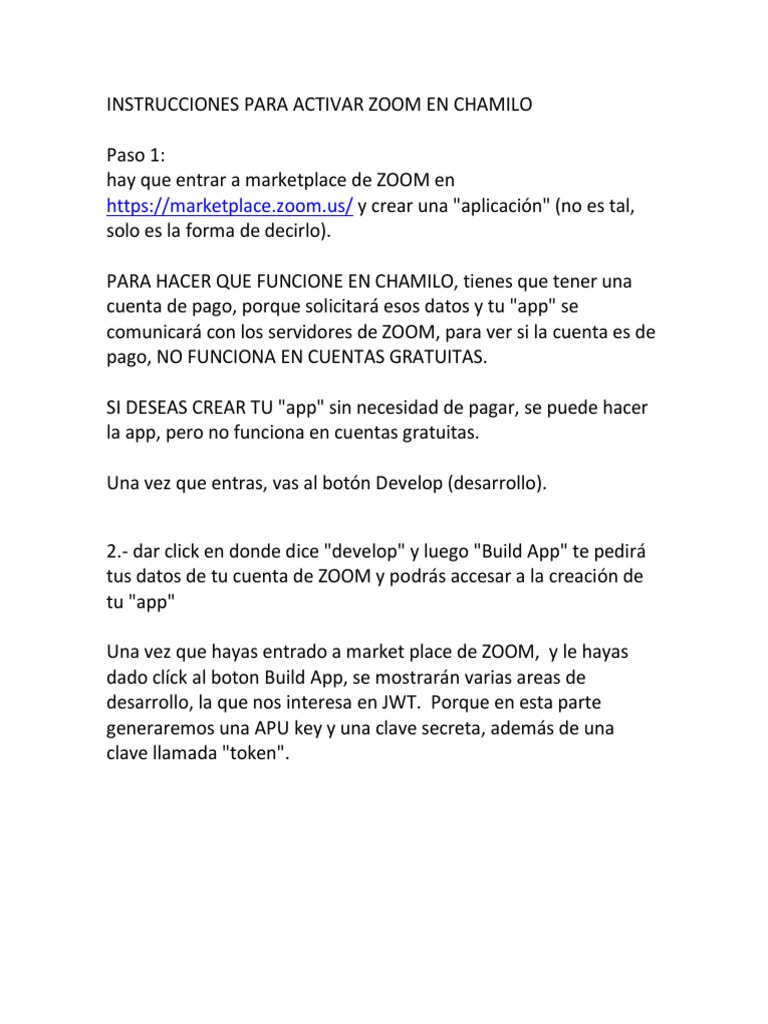 Activa Zoom en Chamilo | PDF