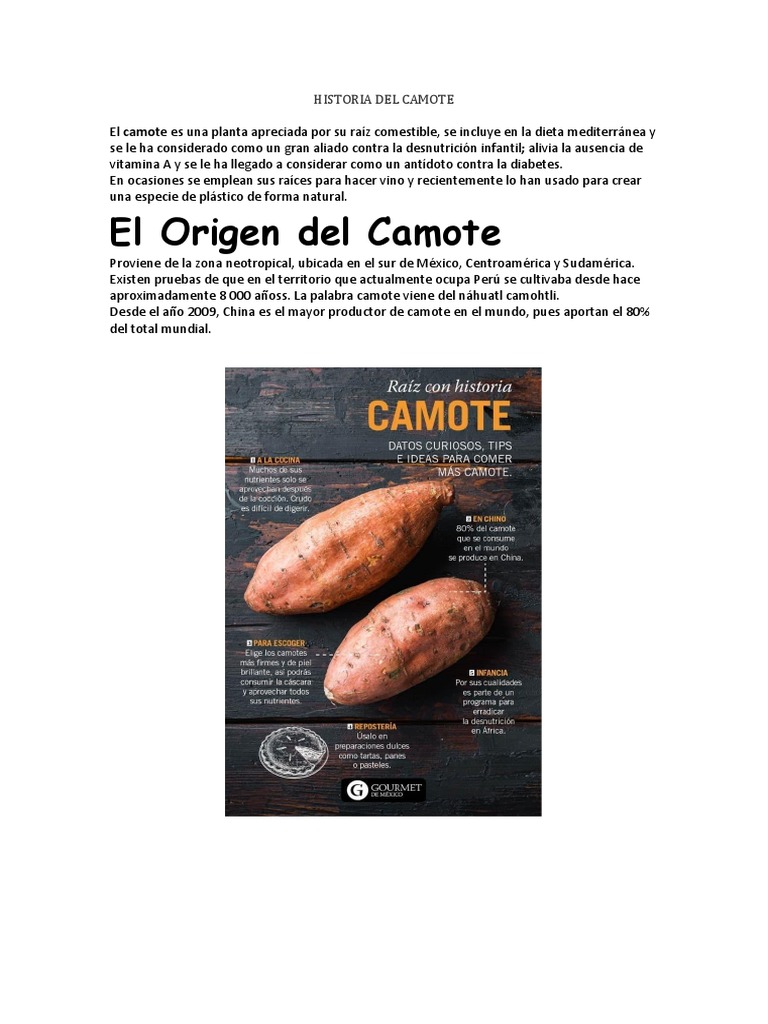 HISTORIA DEl Camote | PDF