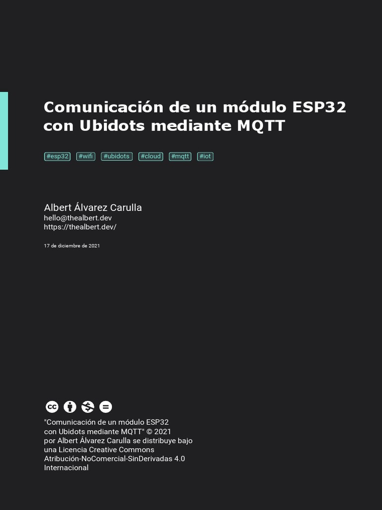 Albert Álvarez Carulla - Comunicación de Un Módulo ESP32 Con Ubidots Mediante | PDF ...