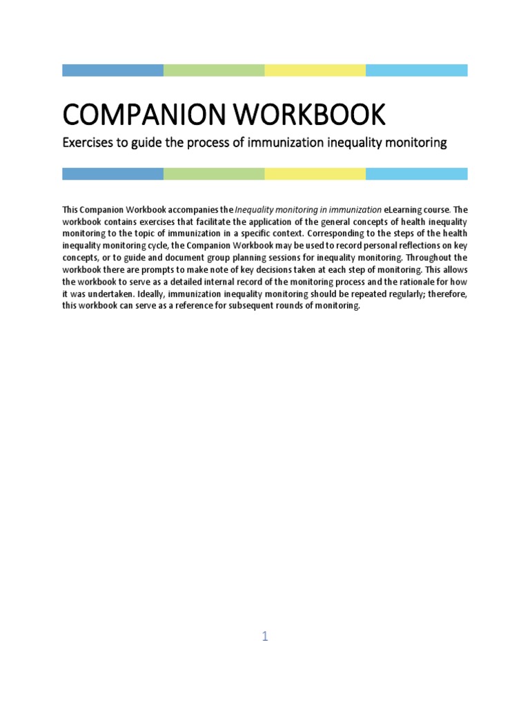 Immunization - Companion Workbook | PDF | Health Equity | Economic ...