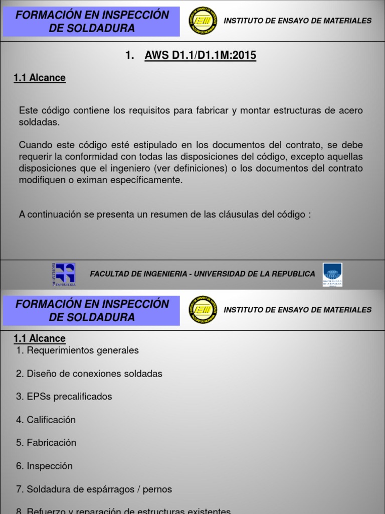Aws D1.1 - D1.1M - 2015 | PDF | Construcción | Soldadura