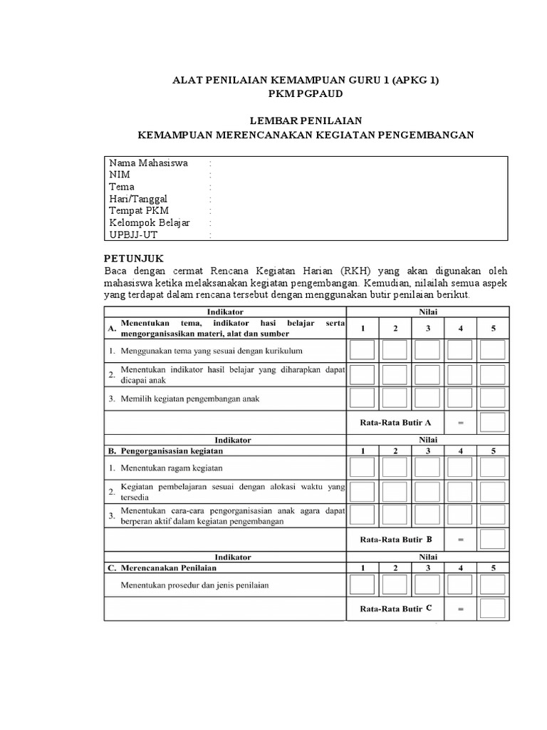 Apkg 2 PKM Pgpaud | PDF