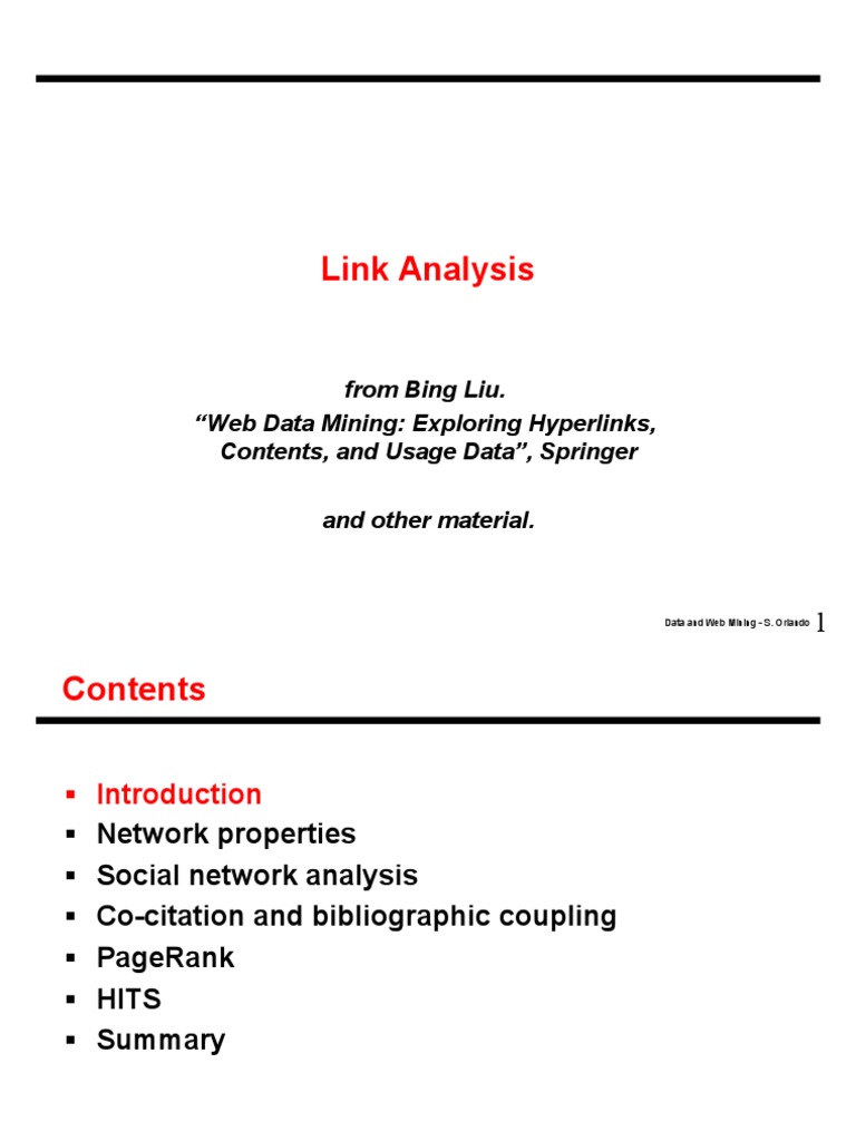 Link Analysis in Data Mining Overview | PDF | Internet & Web | World ...