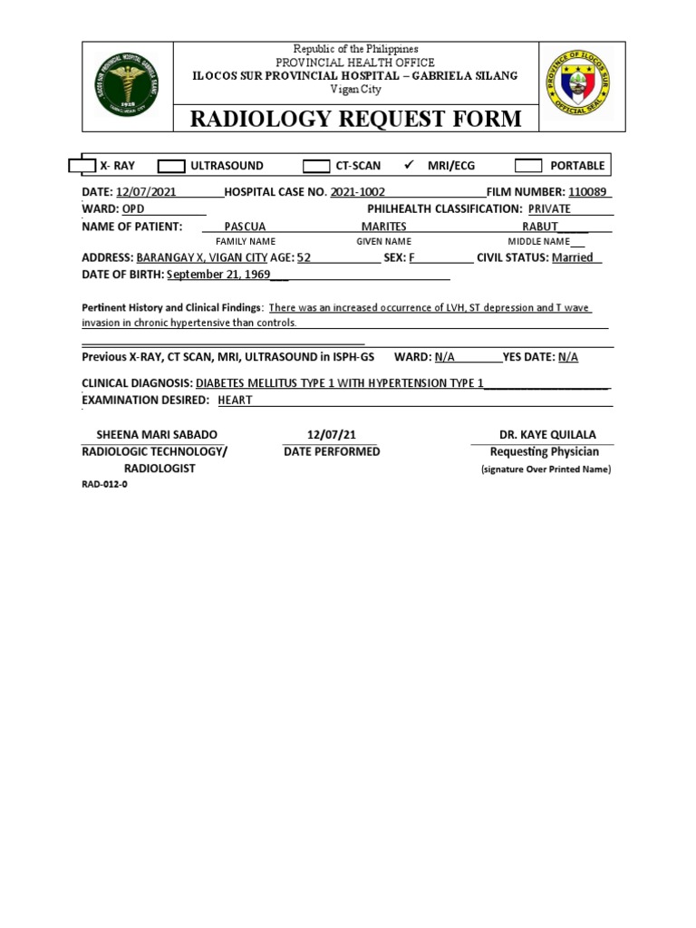 radiology-request-form-philhealth-classification-private-pdf