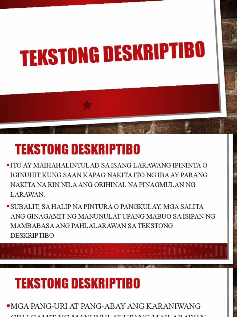 Tekstong Deskriptibo | PDF